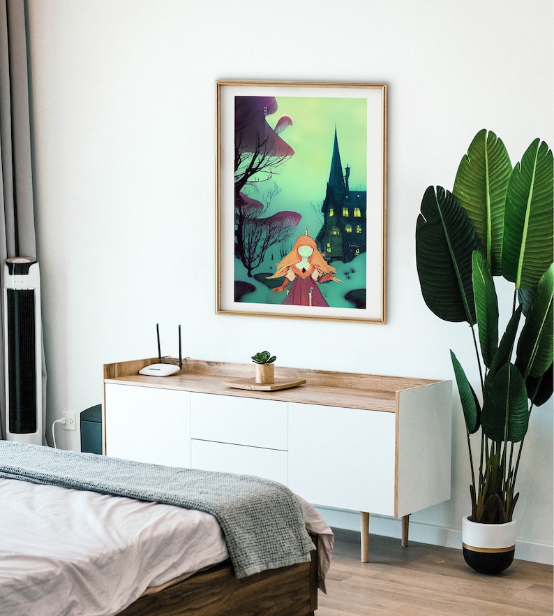 Witch Poster Surreal Wall Art AI Vintage Decor Halloween Witch Print ...