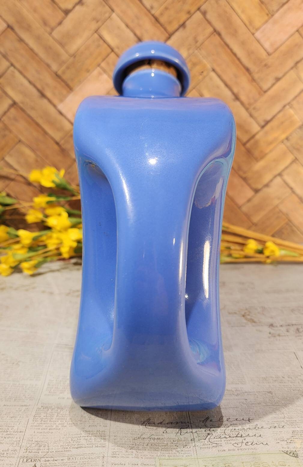 1930s Oxford Ware French Blue Pitcher With Cork Stopper Vintage ...