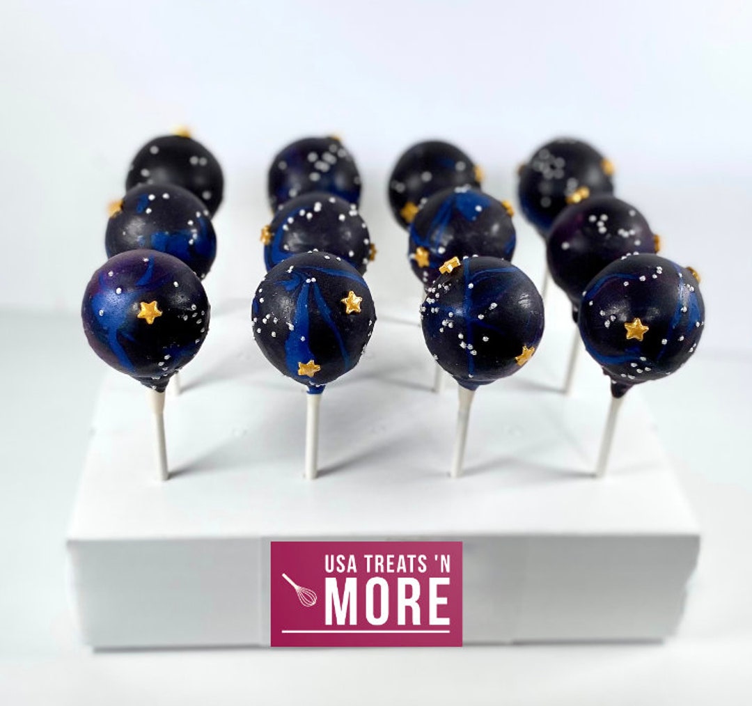 Galaxy Cake Pops Black Marble Cake Pops Out of This World Cake Pops ...