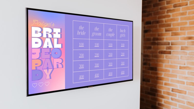 BRIDAL JEOPARDY Bachelorette Party Game Customizable Instant Digital ...