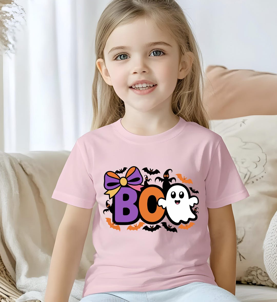 Boo Girls/preppy Spooky Iridescent Ghost/cute Toddler Halloween ...