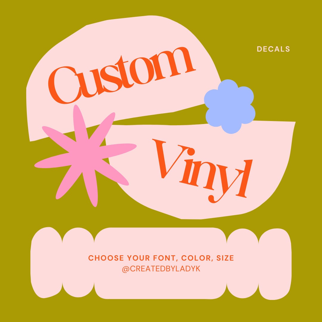 Custom Decals - Choose Your Font, Color, Size - Custom Vinyl Text ...