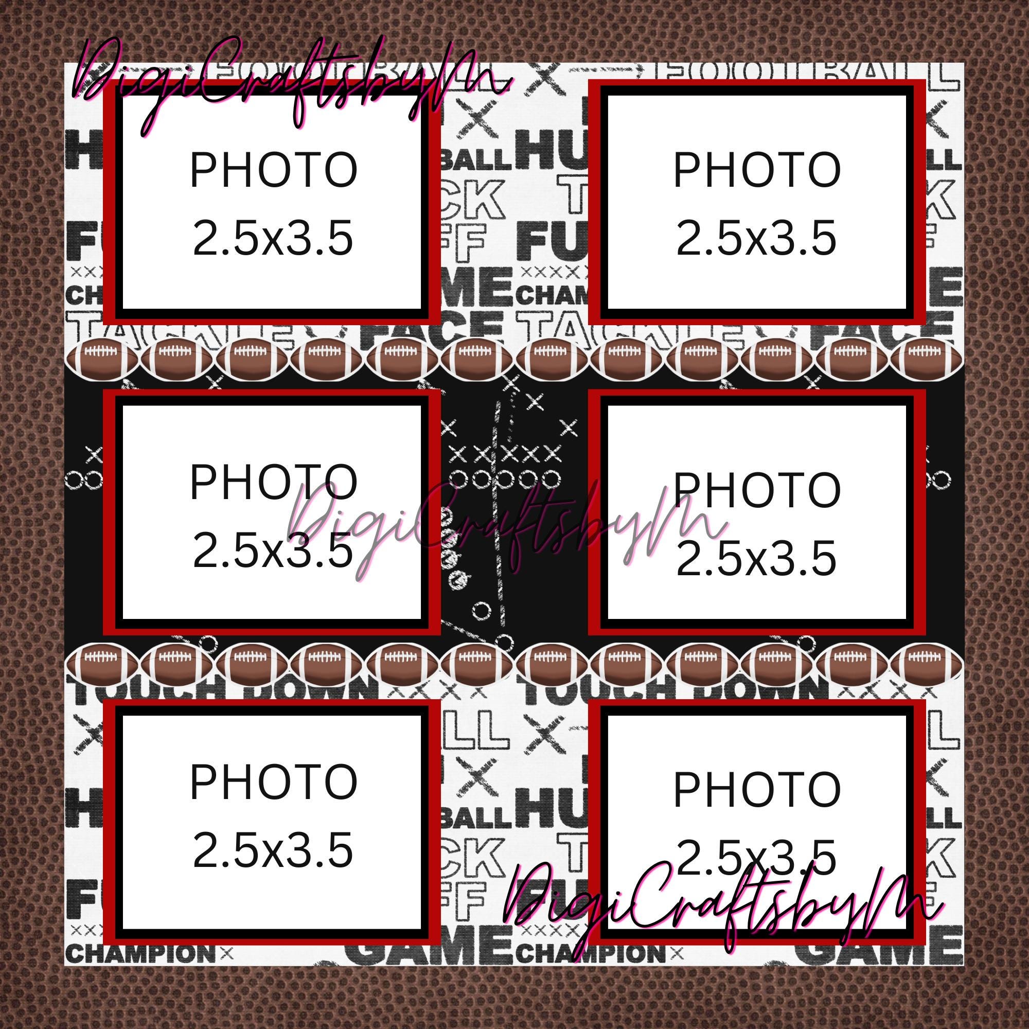 Black&red Football Digital Download Scrapbook Pages **DIGITAL ITEM** - Etsy