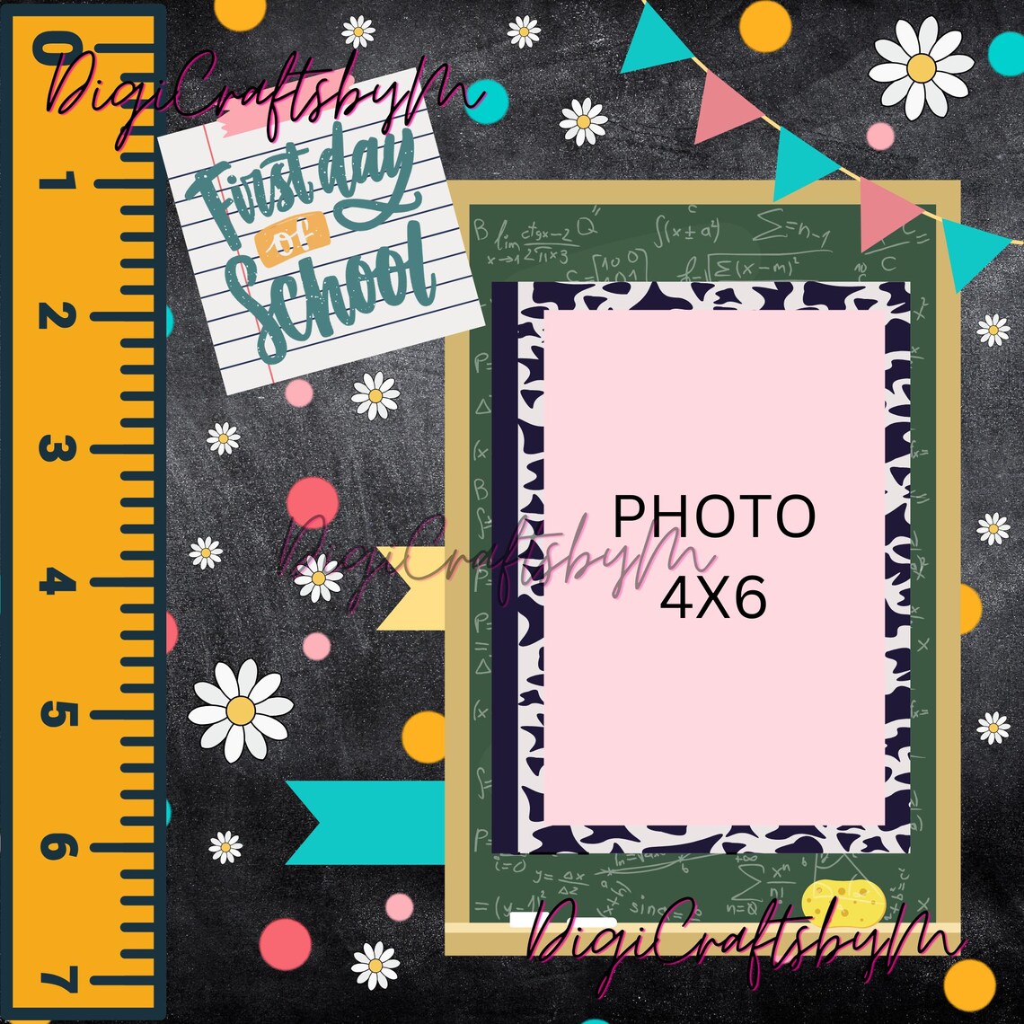 Back to School Digital Scrapbook Pages, First Day of School Digital ...