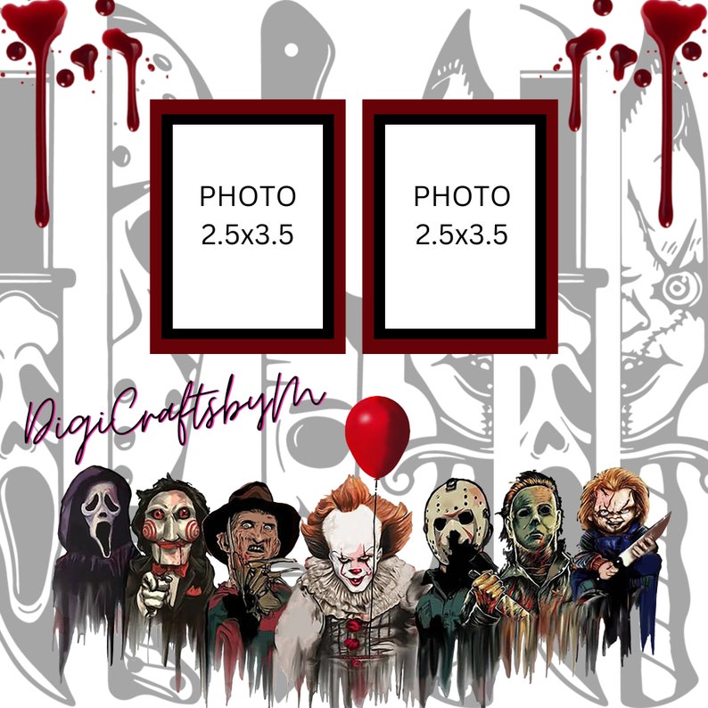 Horror Halloween Digital Download Scrapbook Page - Etsy