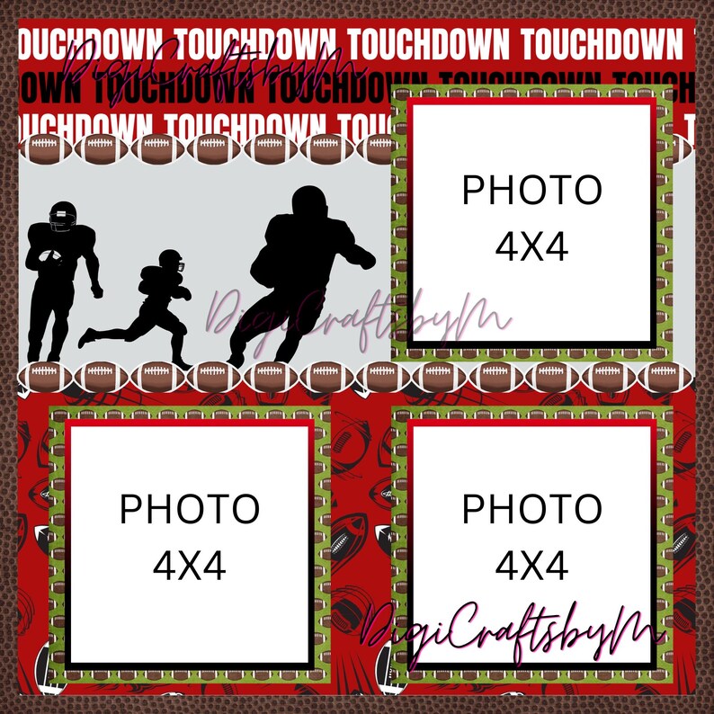 Black&red Football Digital Download Scrapbook Pages DIGITAL ITEM - Etsy