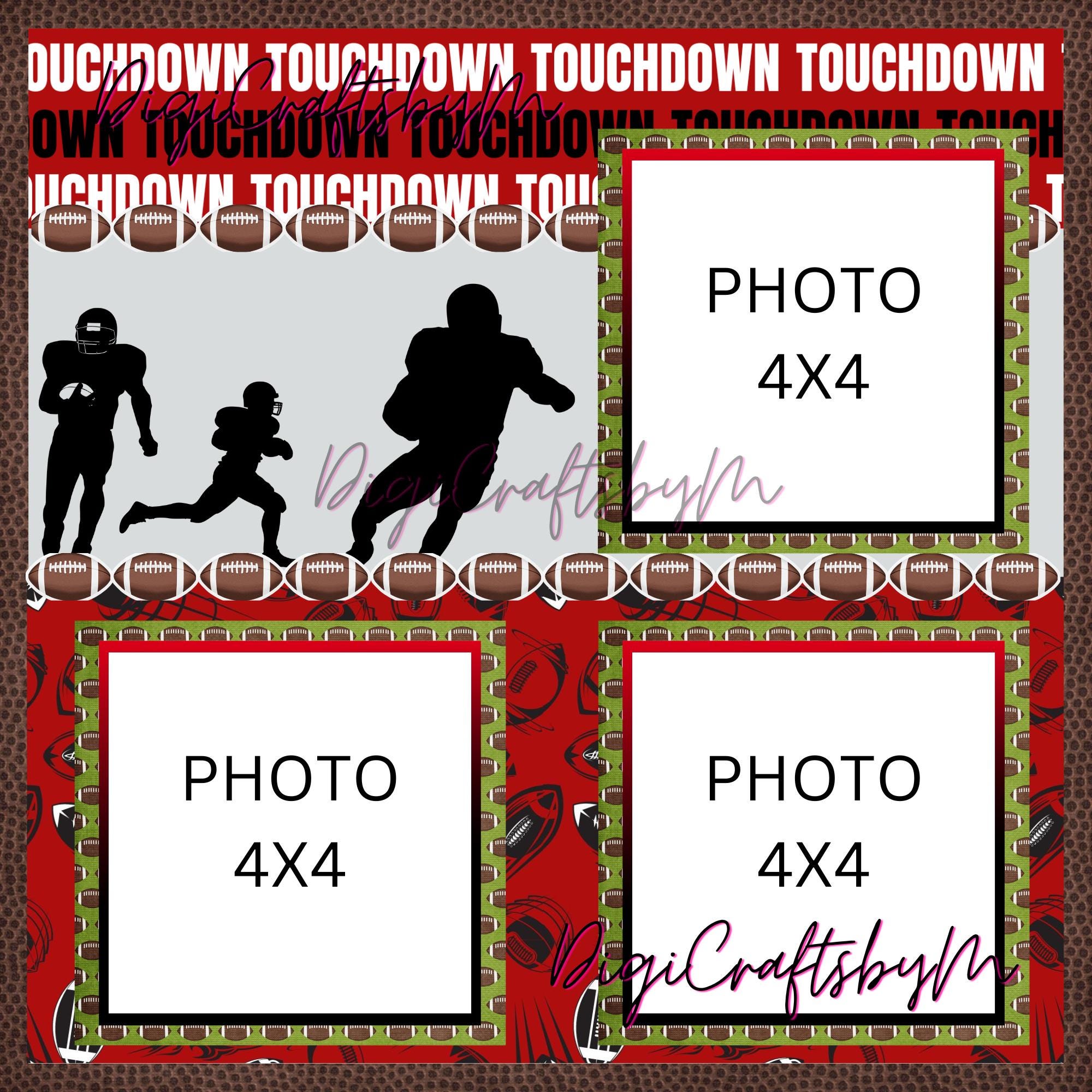 Black&red Football Digital Download Scrapbook Pages **DIGITAL ITEM** - Etsy