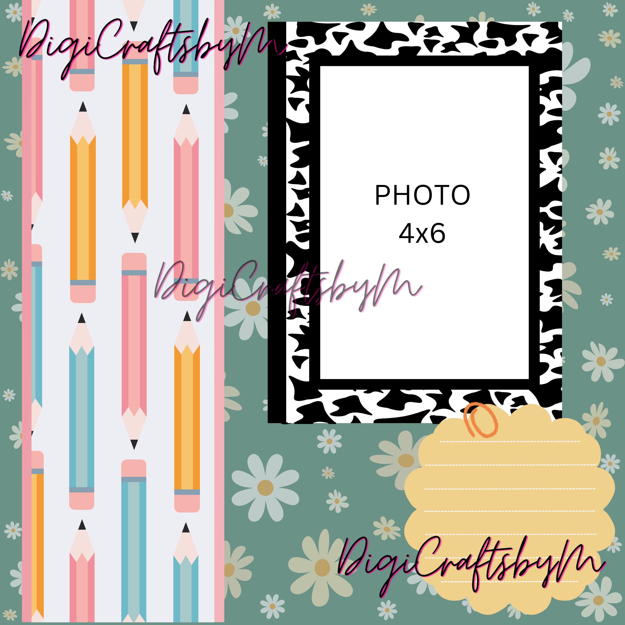 Back to School Digital Scrapbook Pages, First Day of School Digital ...