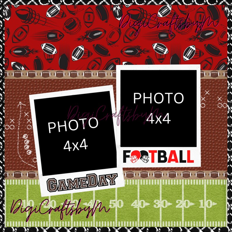 Black&red Football Digital Download Scrapbook Pages **DIGITAL ITEM** - Etsy