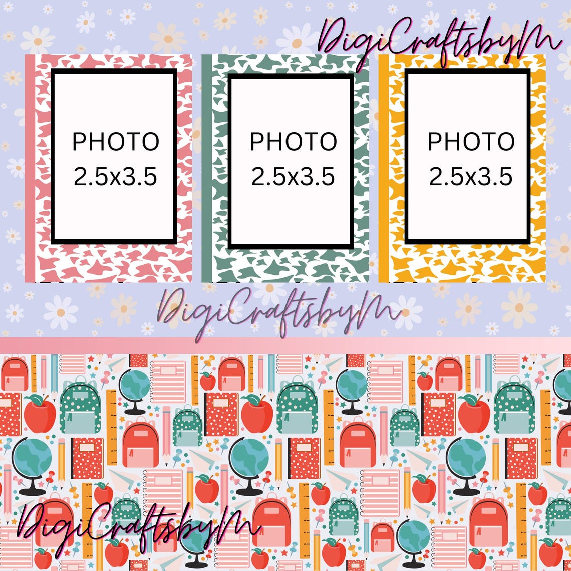 Back to School Digital Scrapbook Pages, First Day of School Digital ...