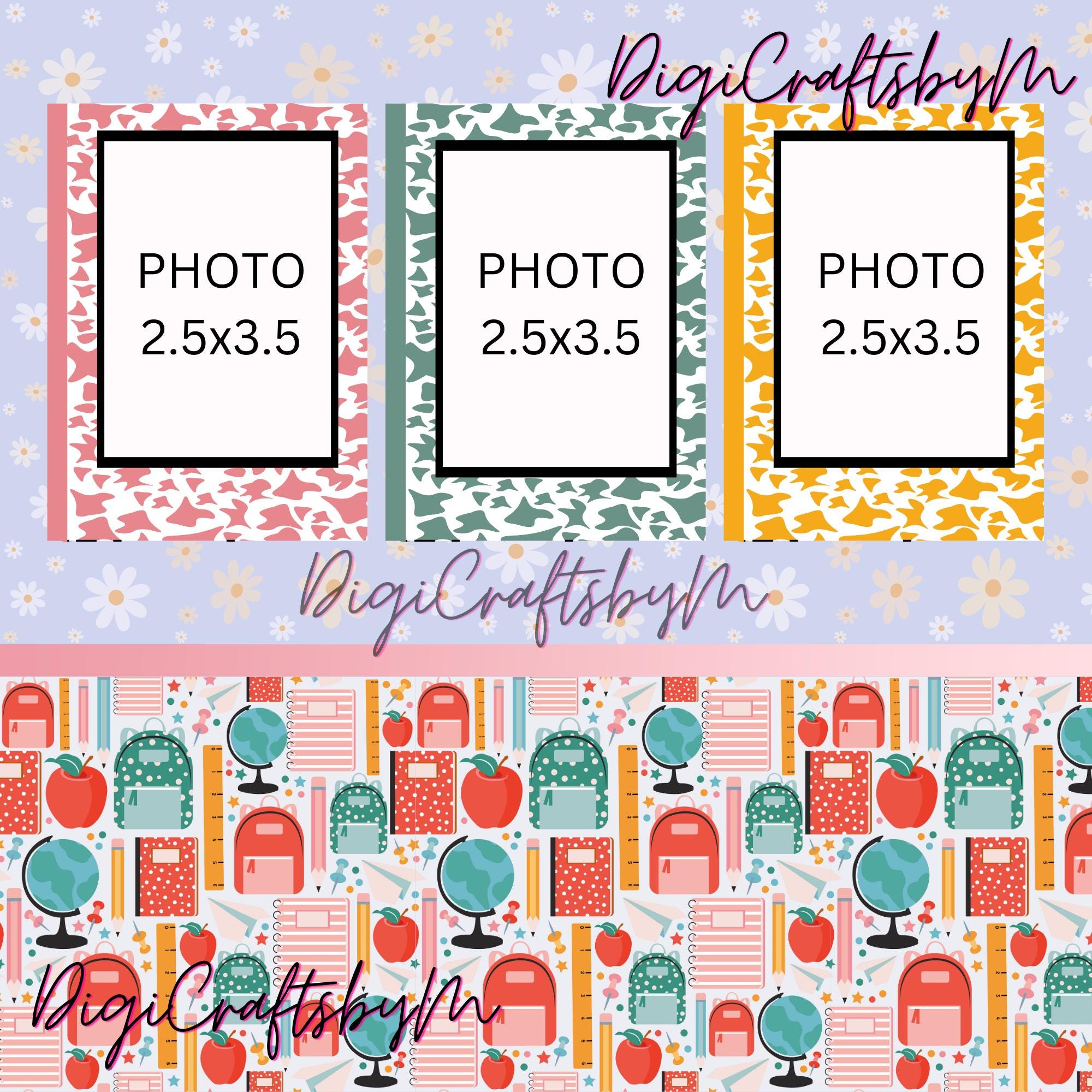 Back to School Digital Scrapbook Pages, First Day of School Digital ...