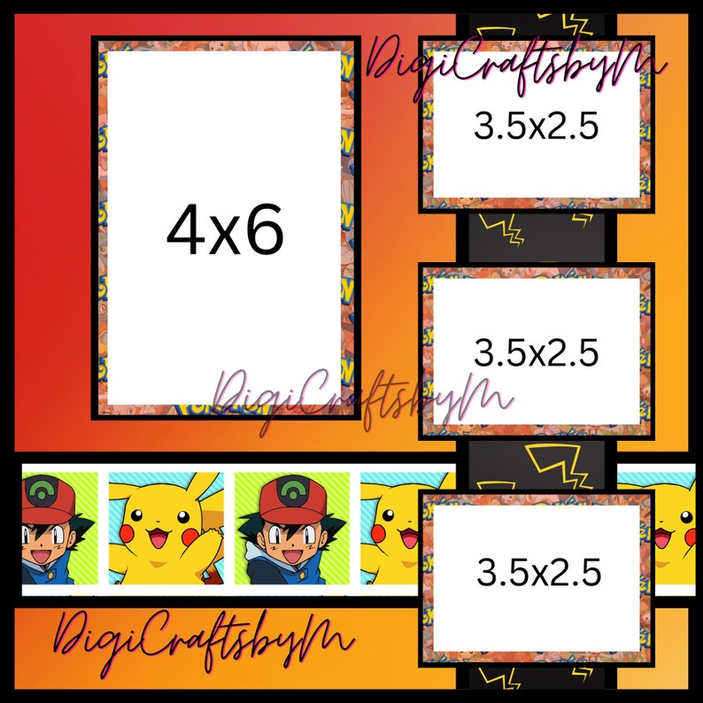 Poke Mon Digital Download Scrapbook Paper - Etsy