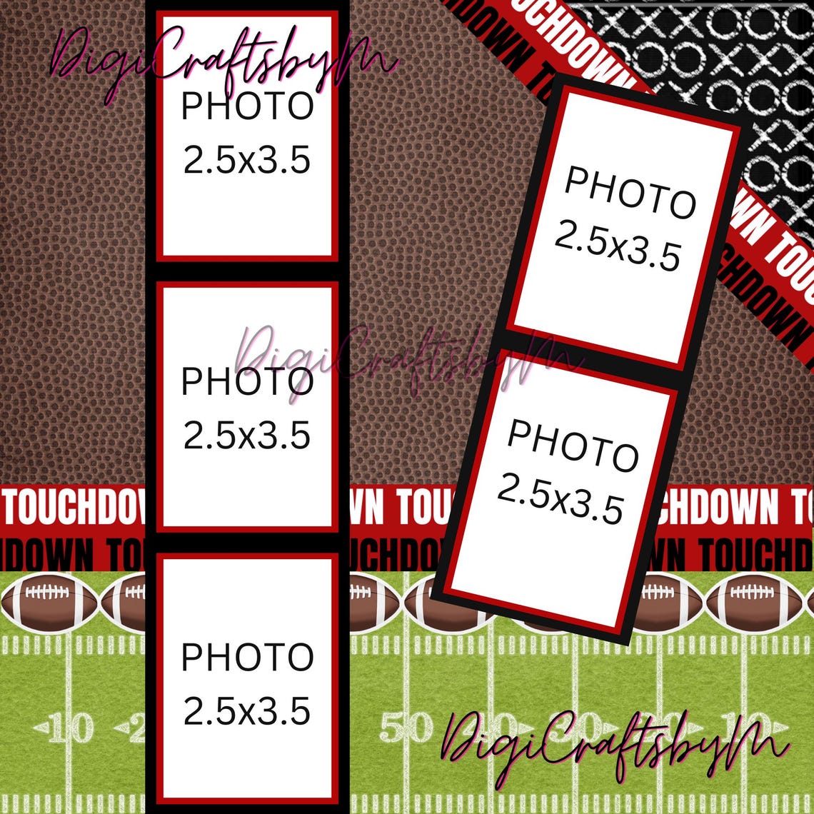 Black&red Football Digital Download Scrapbook Pages **DIGITAL ITEM** - Etsy