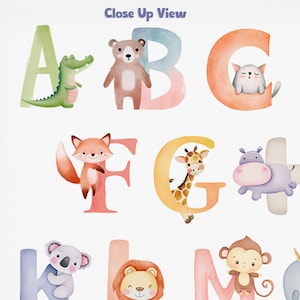 Animal Alphabet Poster, ABC Print, Safari Nursery Decor, Jungle Baby ...