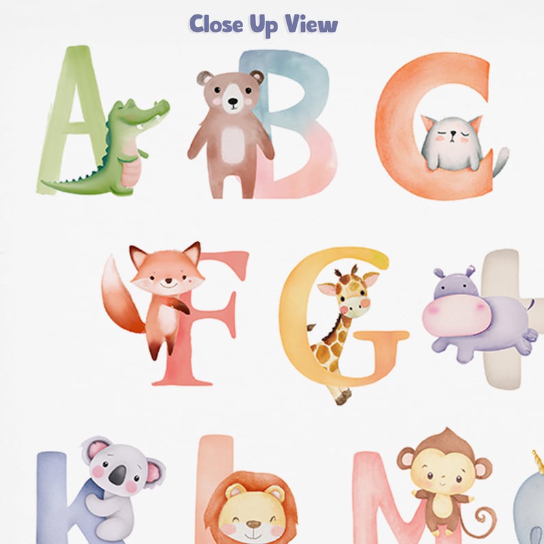 Animal Alphabet Poster, ABC Print, Safari Nursery Decor, Jungle Baby ...