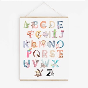 Animal Alphabet Poster, ABC Print, Safari Nursery Decor, Jungle Baby ...