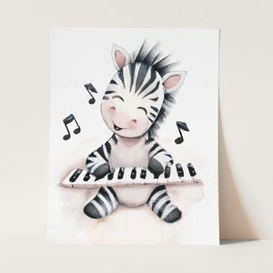 Safari Nursery Prints, Set of 6, Baby Animals Playing Instruments ...