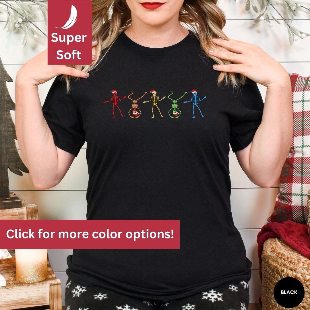 Christmas Pride Rainbow Skeleton Shirt, Pride Xmas T-shirt for Women or ...