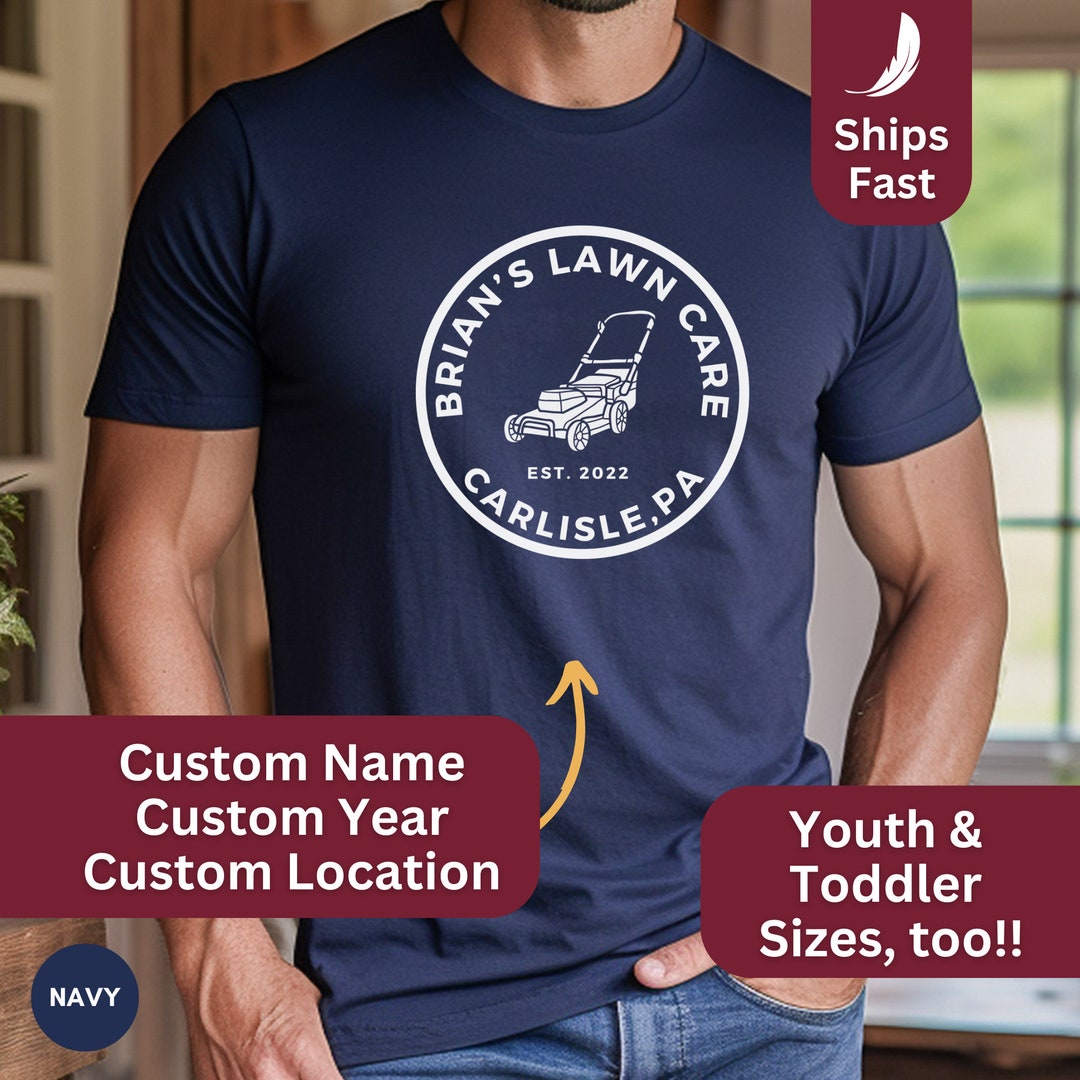 Custom Lawn Care Shirt, Lawn Mower, Custom Dad Shirts, Grass Master ...
