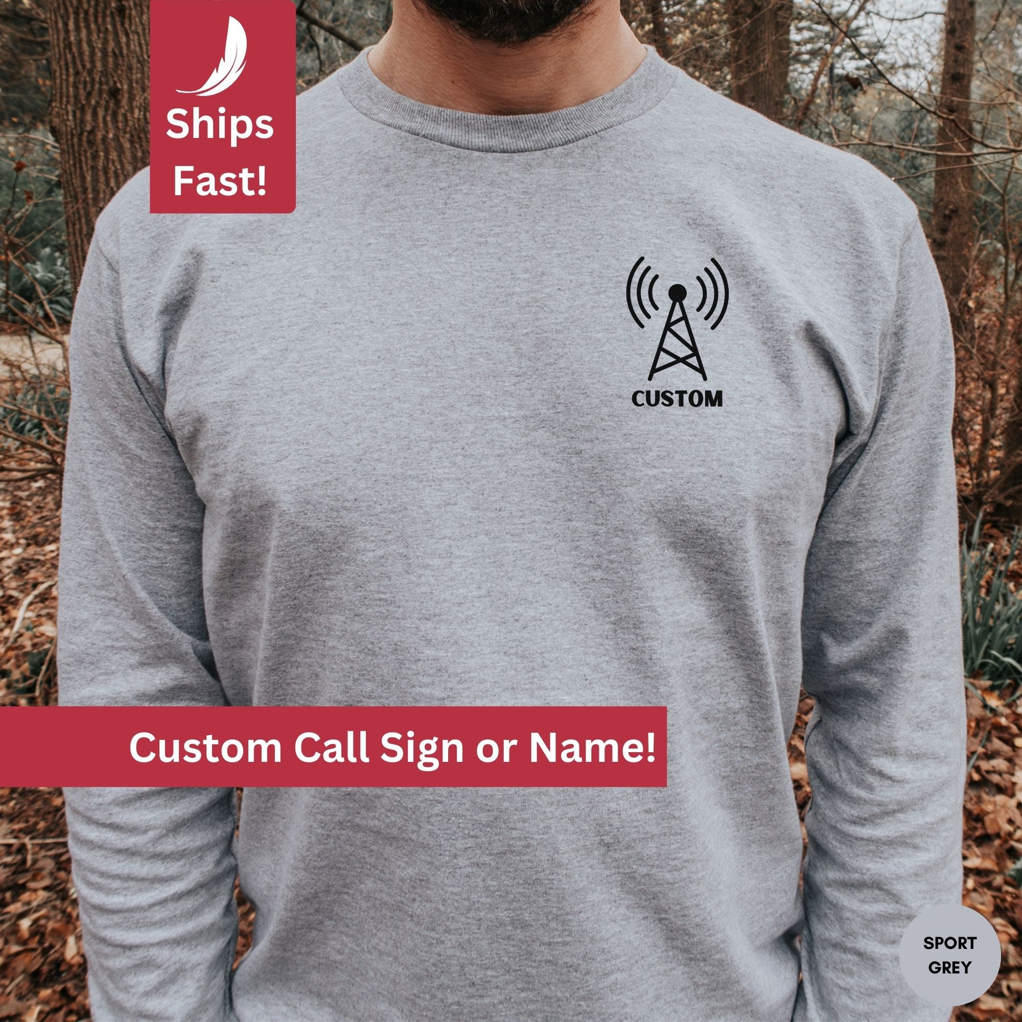 Custom HAM Radio Long Sleeve Shirt, Personalized Amateur Radio Operator ...