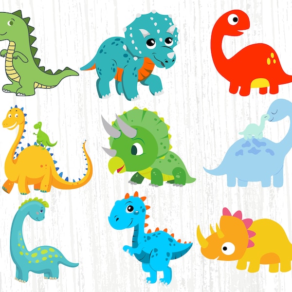 Dinosaur Valentine Clipart - Etsy
