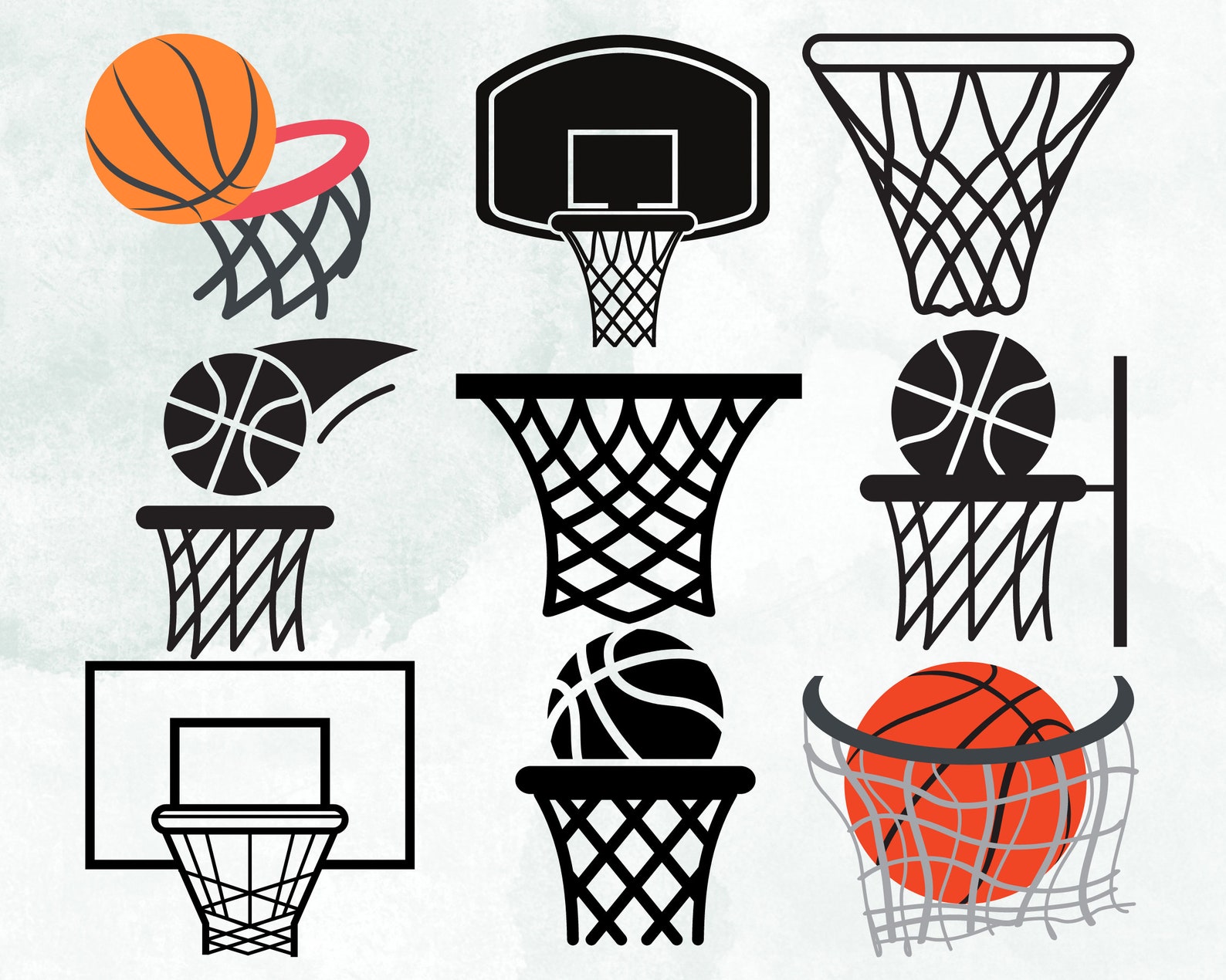 Basketball Net SVG, Basketball Hoop SVG, Basketball Clipart, Basketball ...