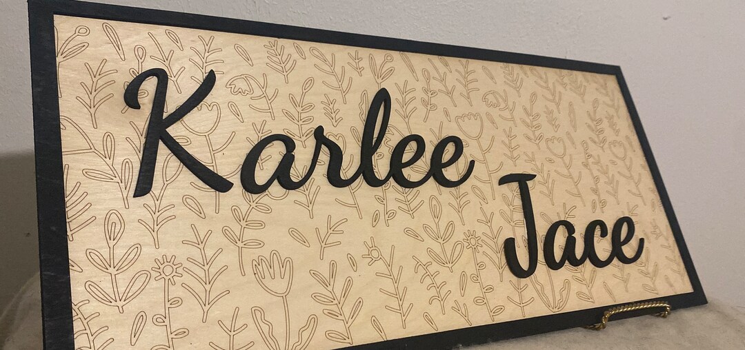 Flower Name Sign, Large Wood Name Sign, Nursery Name Sign, Flower ...