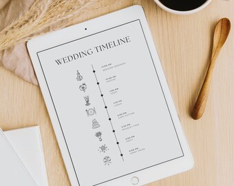 Editable Wedding Timeline Wedding Day Timeline Wedding Day Schedule ...