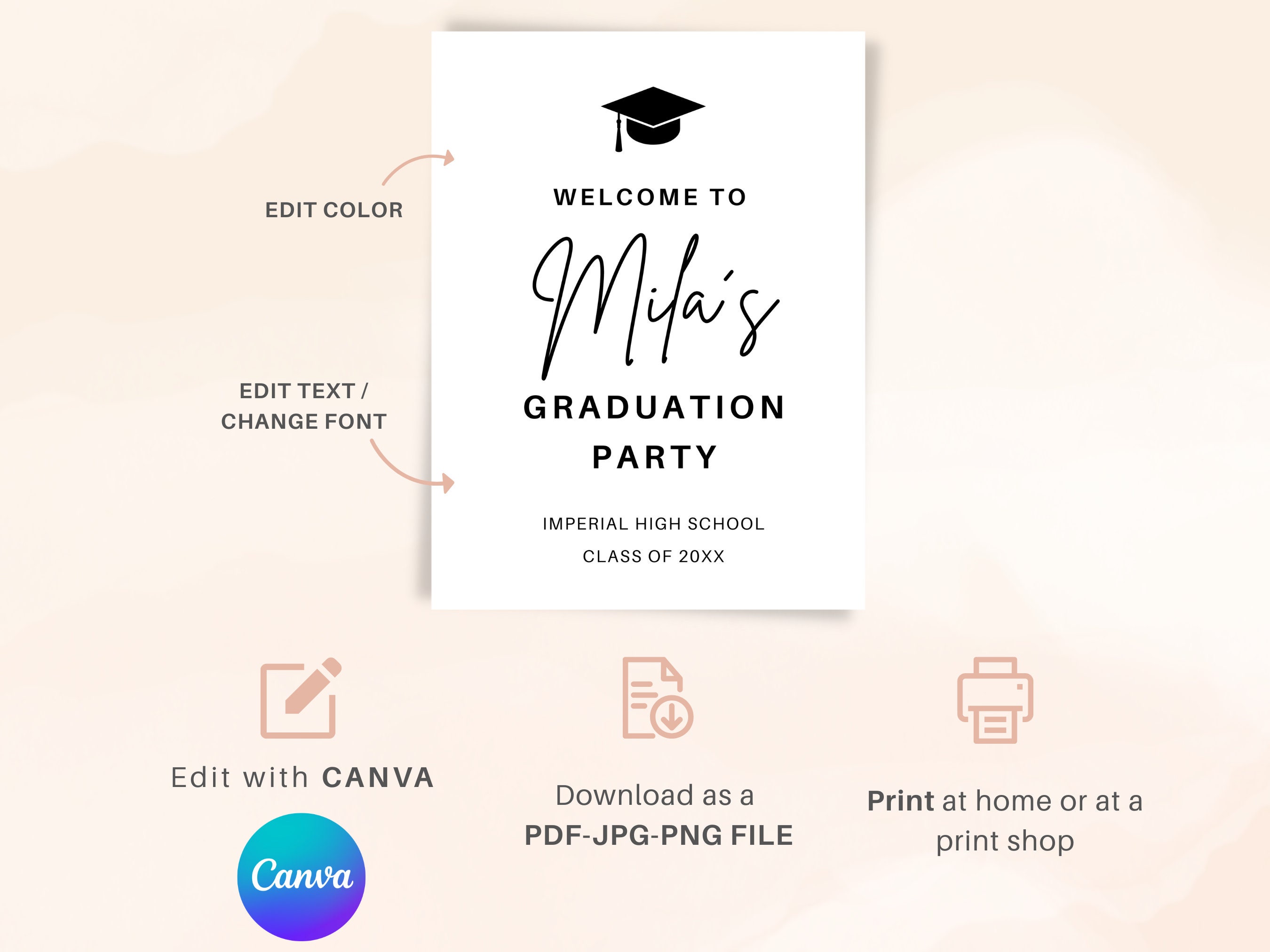 Graduation Welcome Sign Graduation Sign Graduation Party Welcome Sign ...