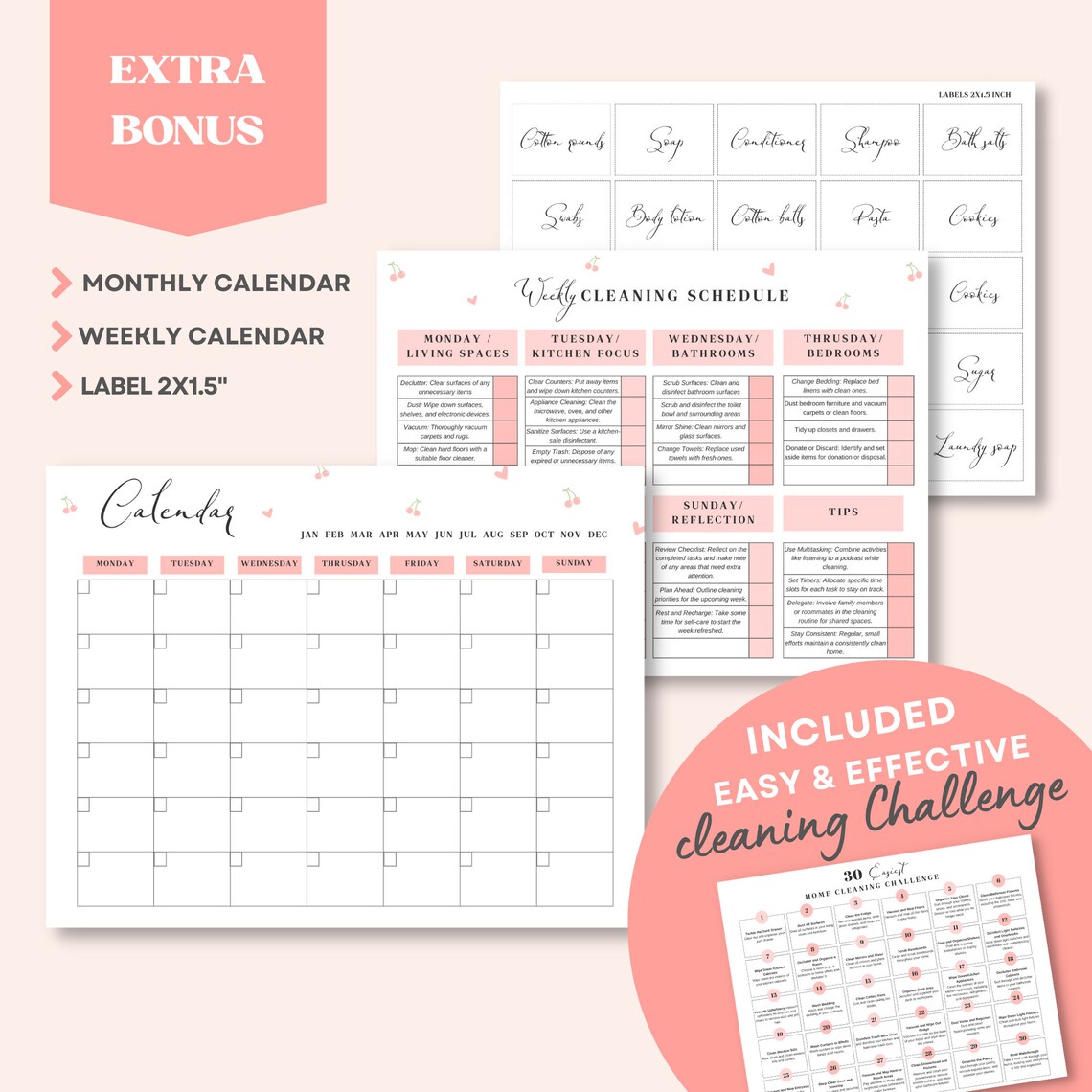 Coquette Cleaning Checklist, Adult Cleaning Checklist, Family Chore ...