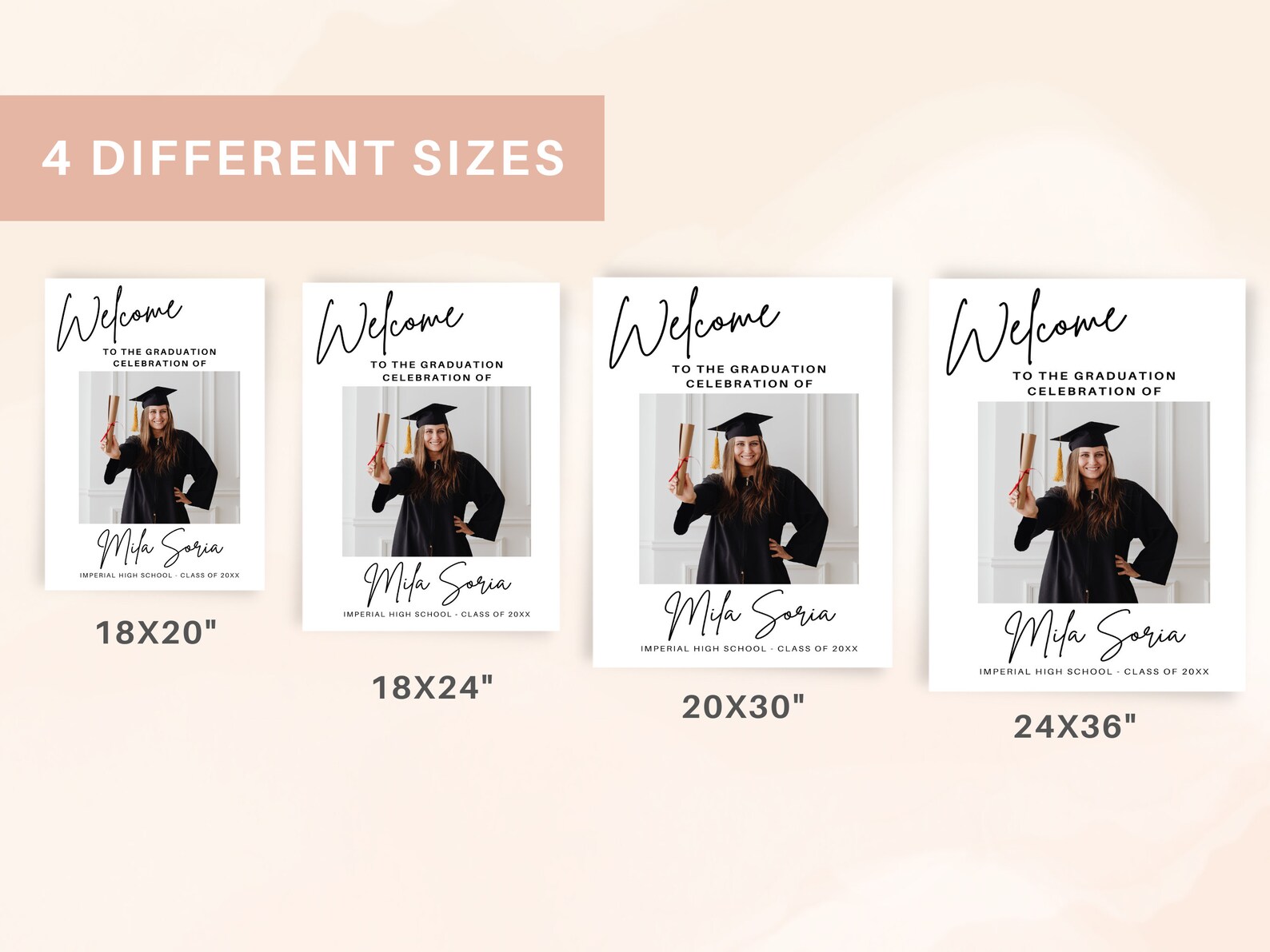 Graduation Welcome Sign. Minimalist Welcome Sign. Graduation Sign ...