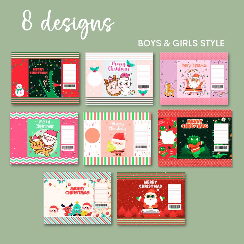 Editable Christmas Chip Bag Wrappers Christmas Party Favor for Kids ...