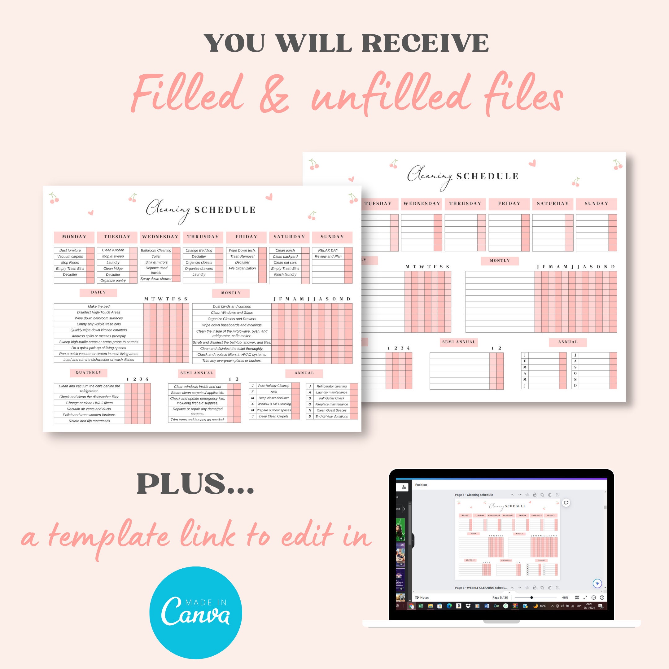 Coquette Cleaning Checklist, Adult Cleaning Checklist, Family Chore ...