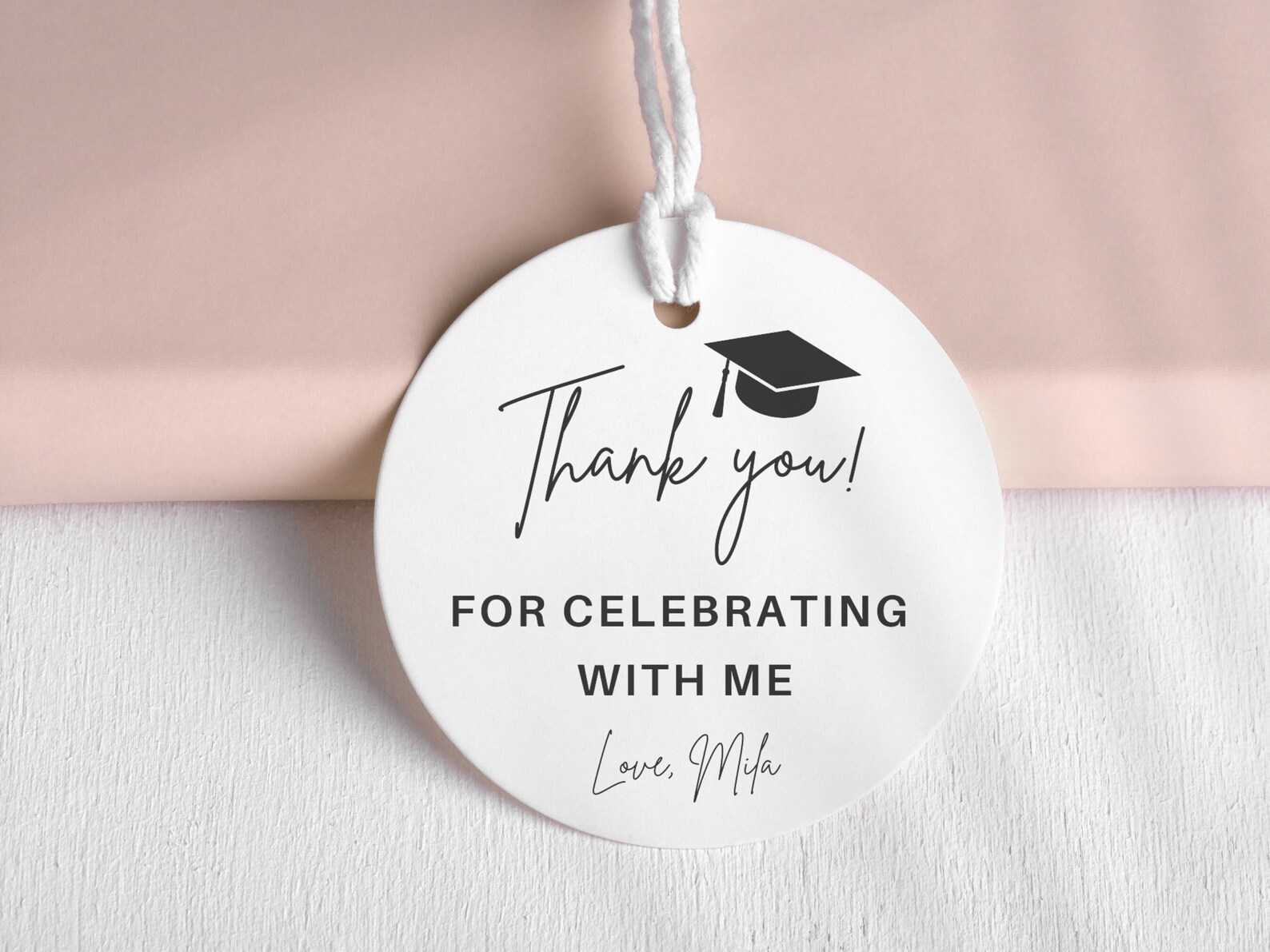 Graduation Thank You Tag. Graduation Tag Template. Graduation Label ...