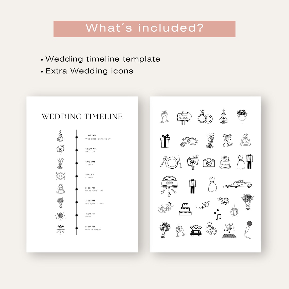 Editable Wedding Timeline Wedding Day Timeline Wedding Day Schedule ...