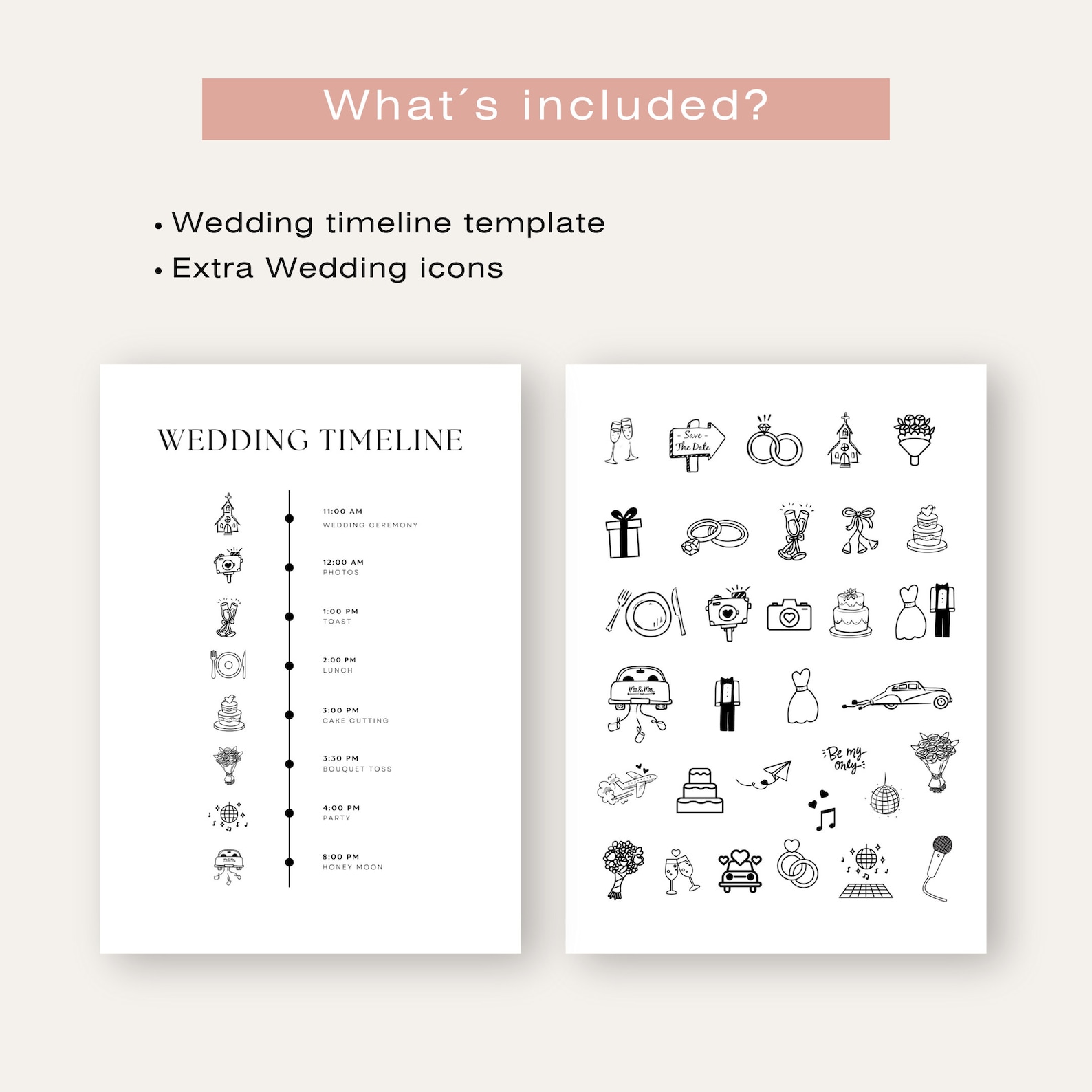 Editable Wedding Timeline Wedding Day Timeline Wedding Day Schedule ...
