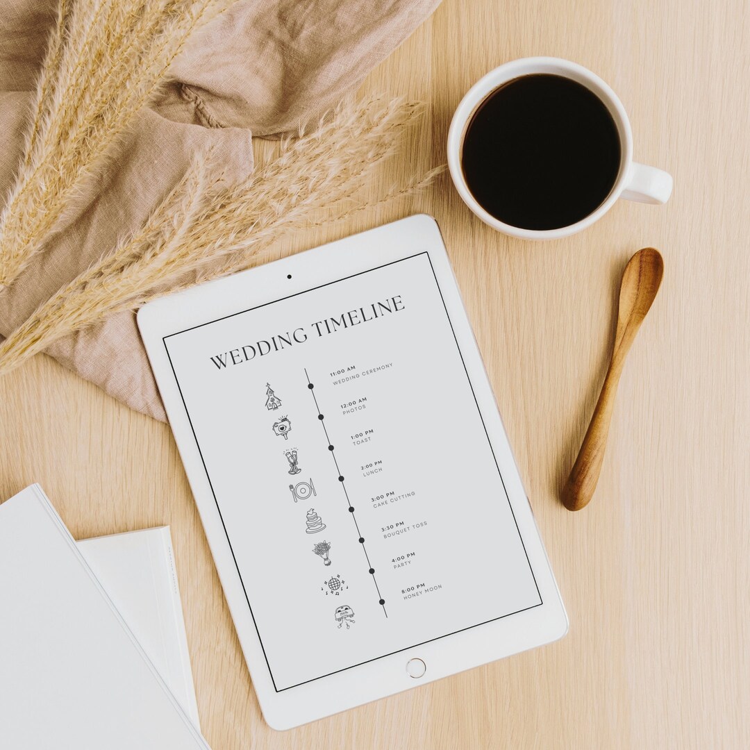 Wedding Timeline Printable Wedding Day Timeline Order of the Day ...