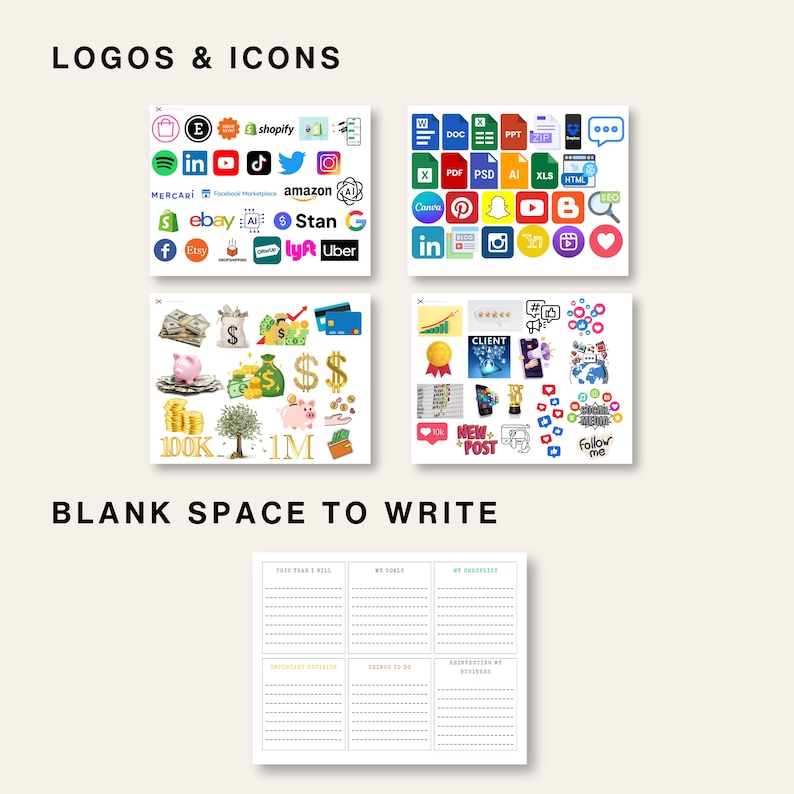 Entrepreneur Vision Board Kit Business Vision Board Template Business ...