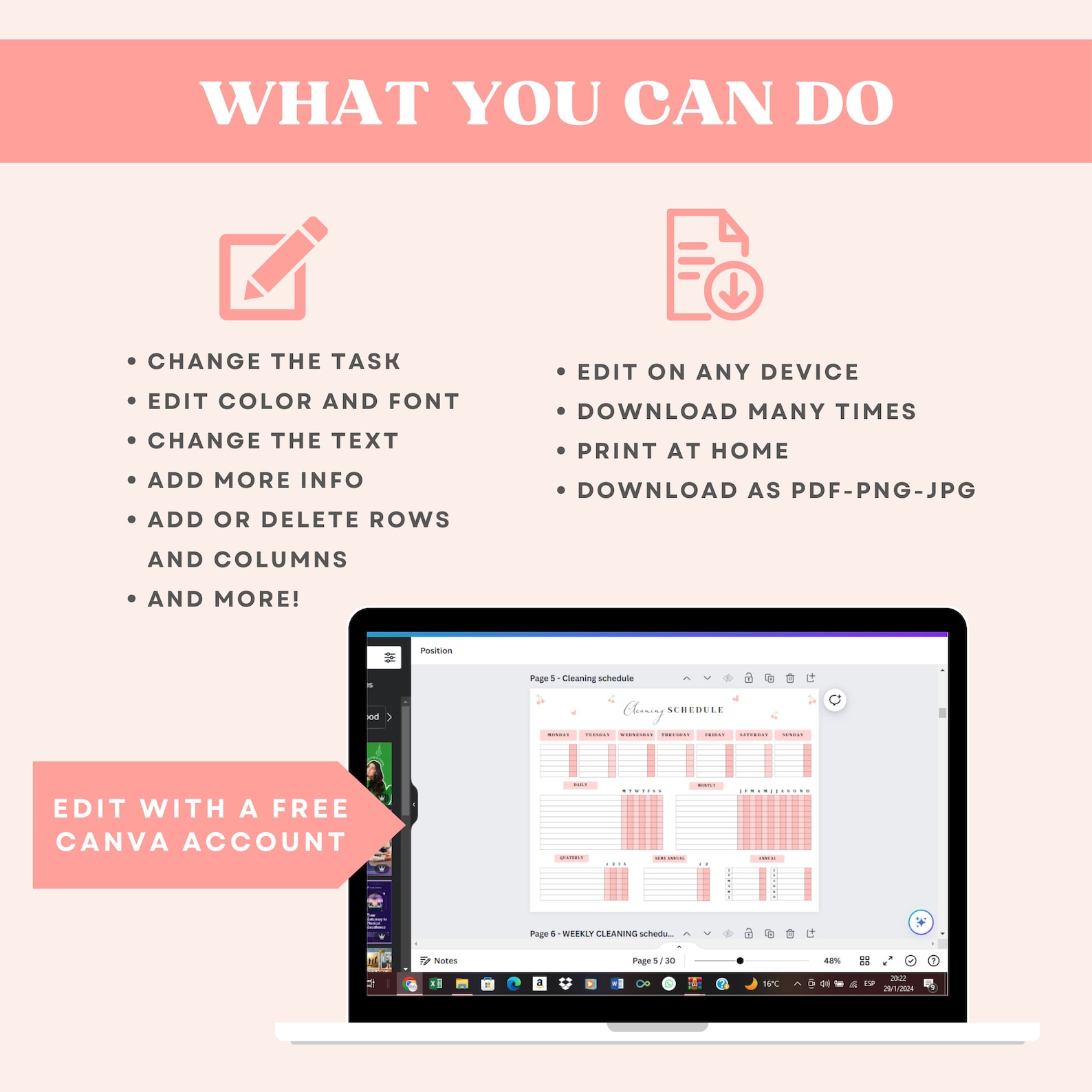 Coquette Cleaning Checklist, Adult Cleaning Checklist, Family Chore ...