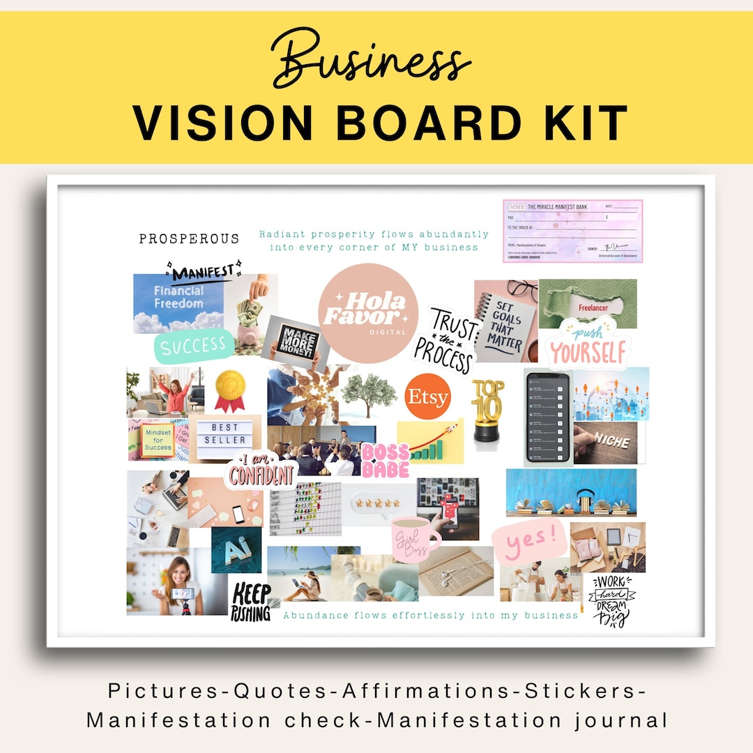 Business Vision Board Kit - Vision Board Kit - Business Vision Board ...