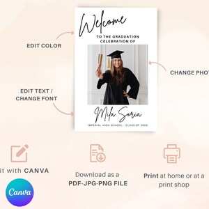 Graduation Welcome Sign. Minimalist Welcome Sign. Graduation Sign ...