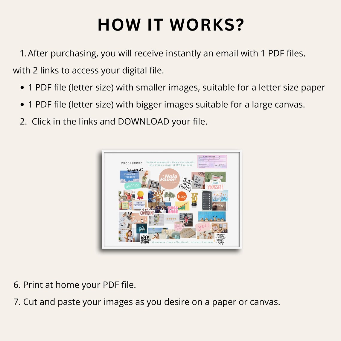 Vision Board for Entrepreneurs Printable Kit Digital Vision Board Kit ...