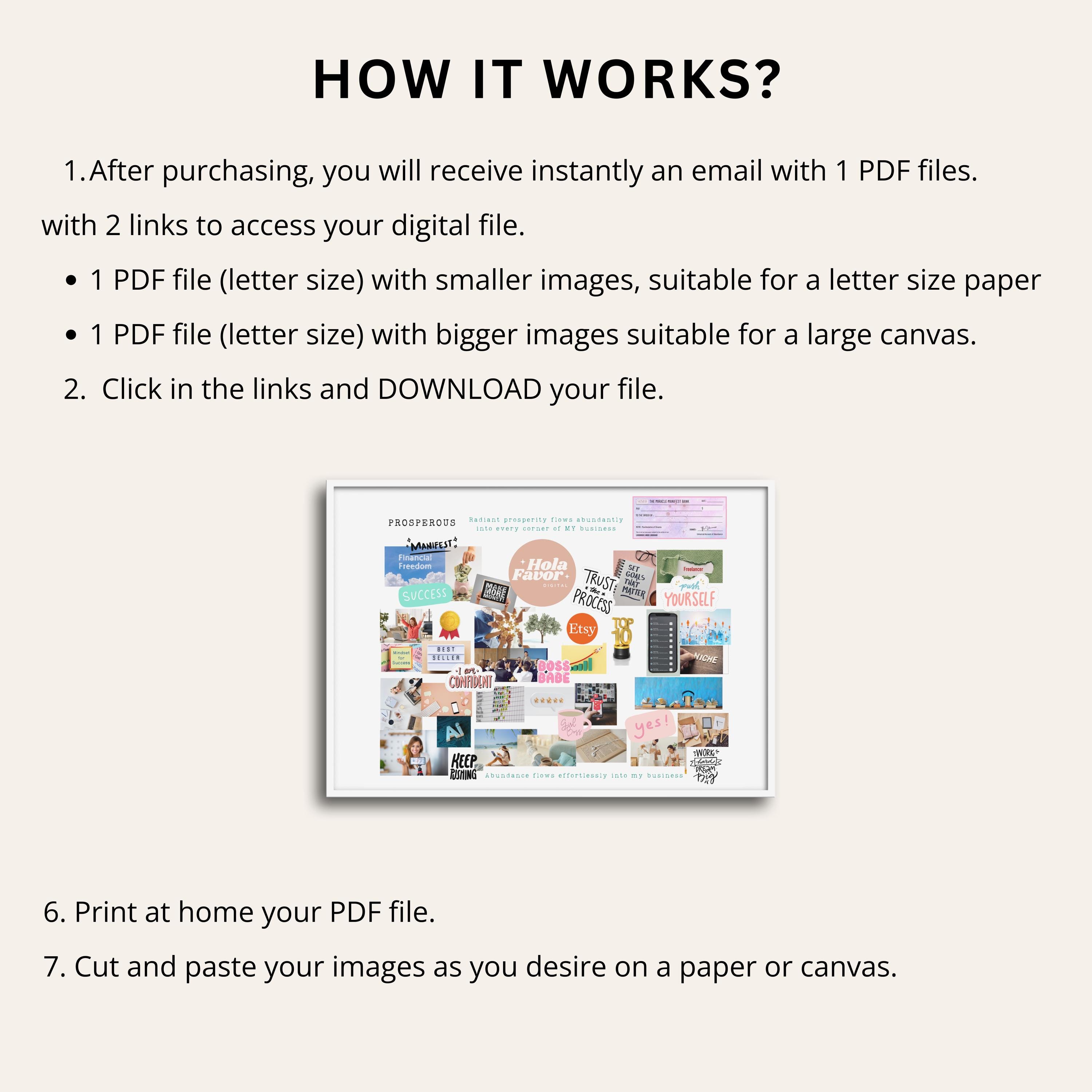 Vision Board for Entrepreneurs Printable Kit Digital Vision Board Kit ...