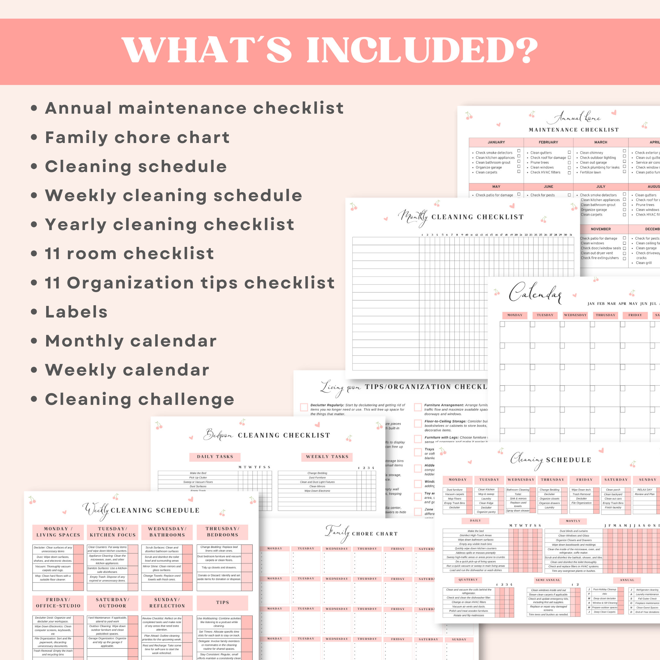Coquette Cleaning Checklist, Adult Cleaning Checklist, Family Chore ...