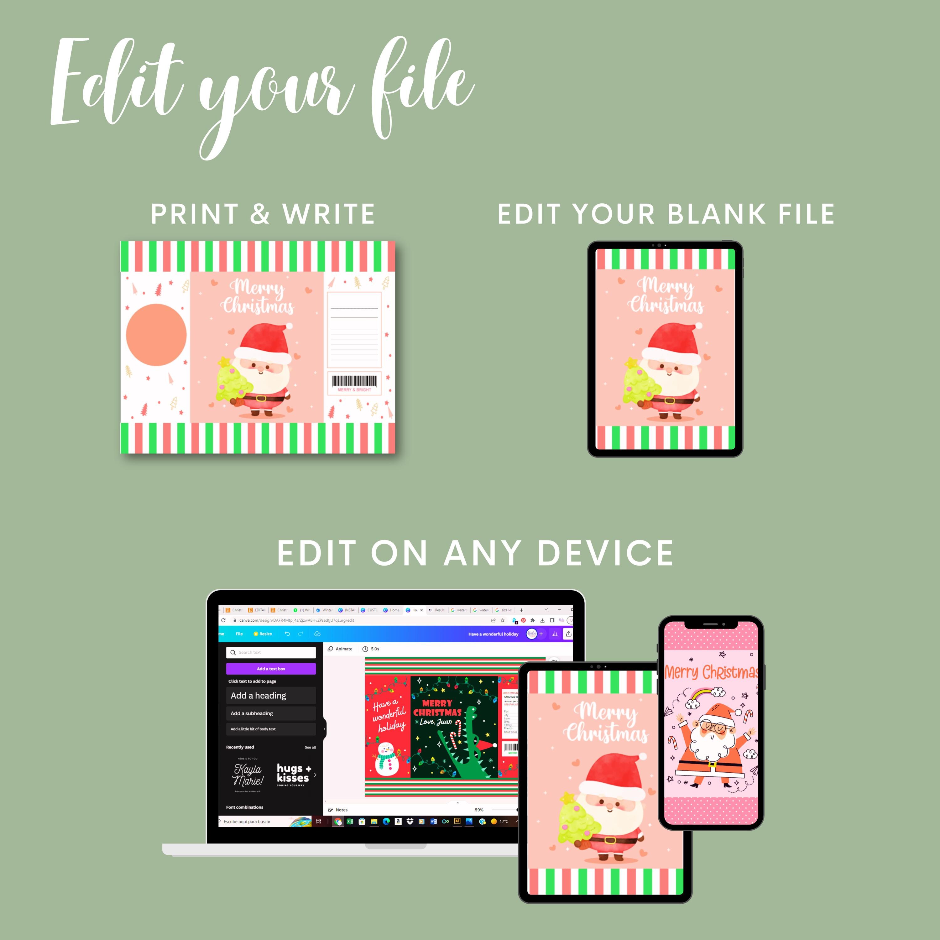 Editable Christmas Chip Bag Wrappers Christmas Party Favor for Kids ...