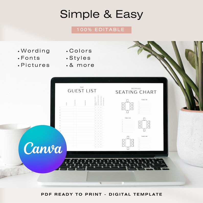 Guest List Planner Customizable Guest List Chart for Events Guest List ...