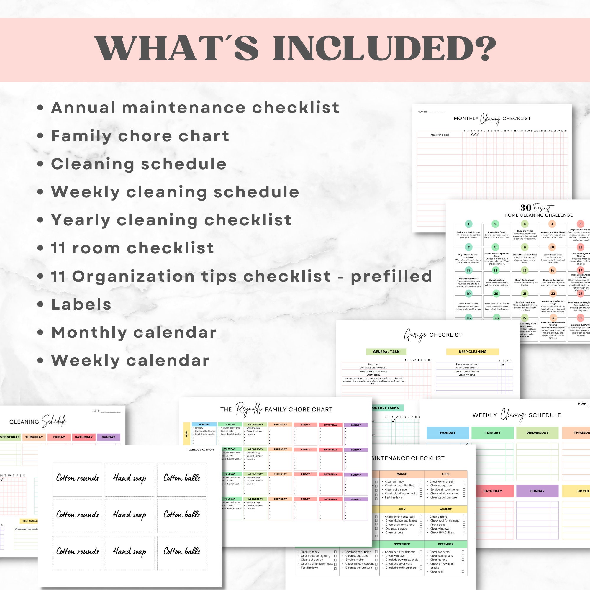 PLR Cleaning Checklist Bundle, Plr Cleaning Checklist, PLR Family Chore ...