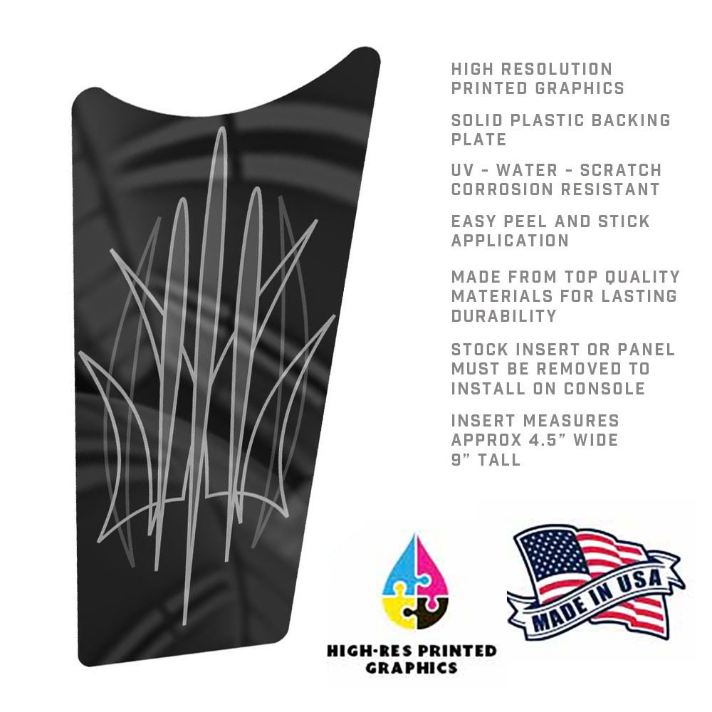 Grey White Hot Rod Pinstripe Black Background Dash Insert Fits Harley ...