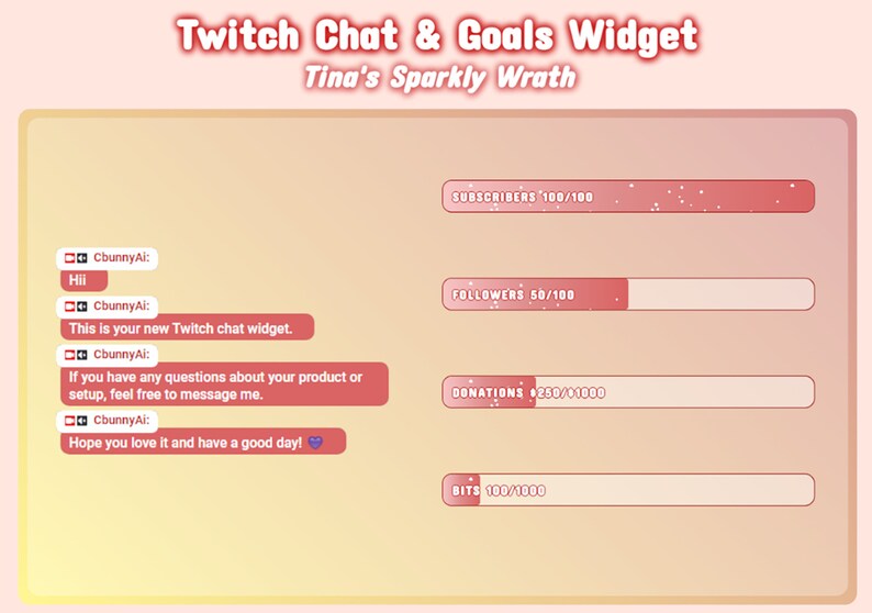 Animated Tina's Sparkly Wrath Chat and Goal Widget for Stream - Twitch ...