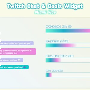Miami Vice Chat and Goal Widget for Stream - Twitch - Etsy